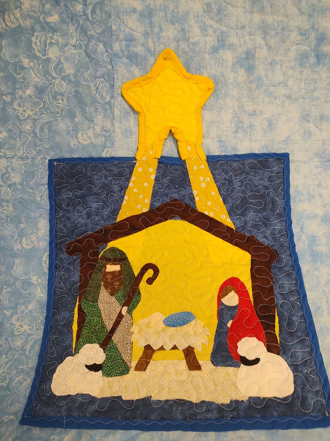 Homemade Quilted Nativity Scene With Mary, Jospeh and Baby Jesus - Etsy