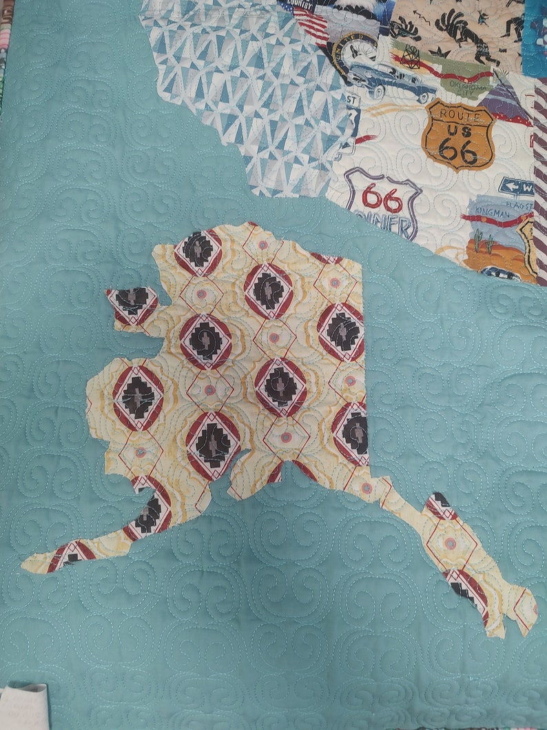 Homemade Quilted USA Map - Etsy