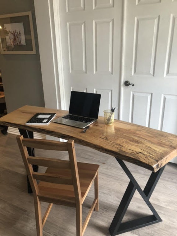 Reclaimed Maple Live Edge Desk | Etsy
