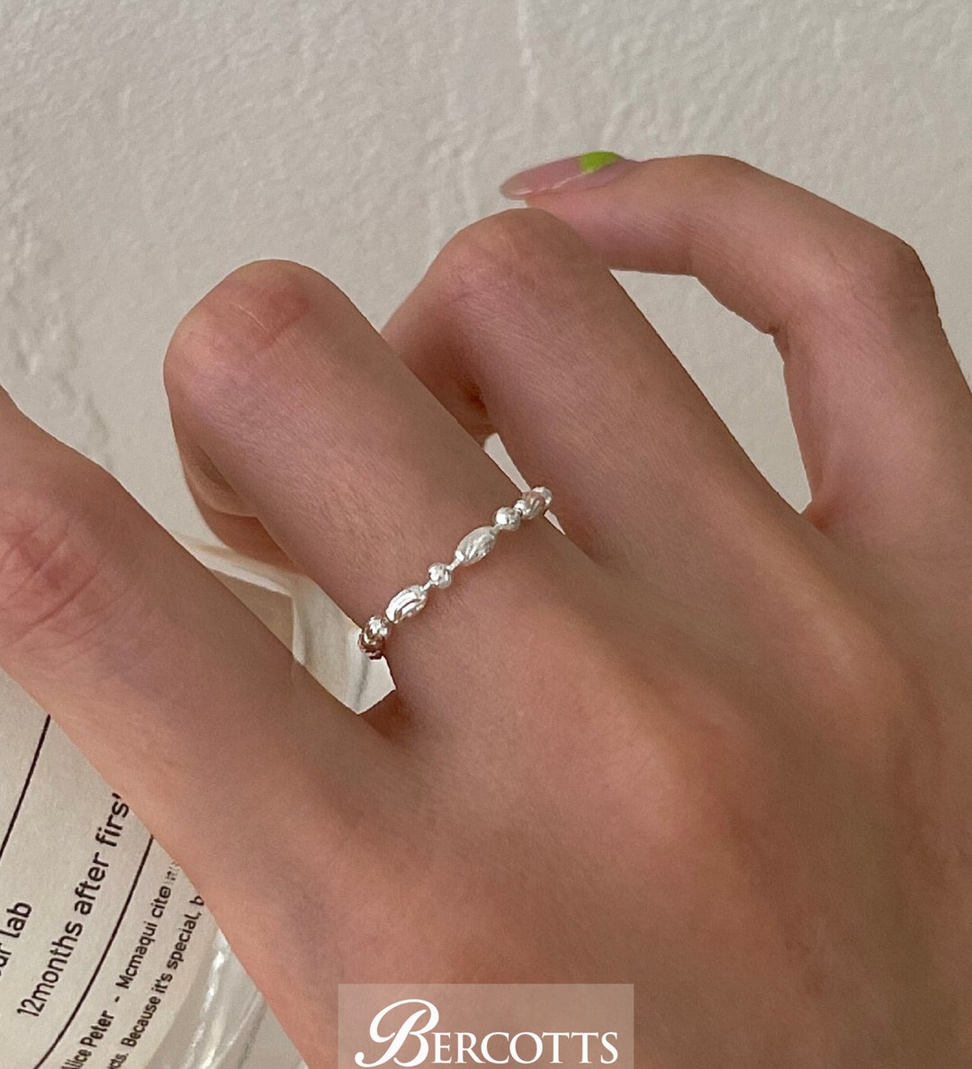 Silver Chain Ring, Adjustable 925 Sterling Silver Chain Fashion Ring ...