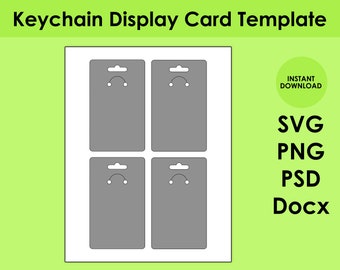 Keychain Display Card Template, Keychain Display Card Template, SVG ...