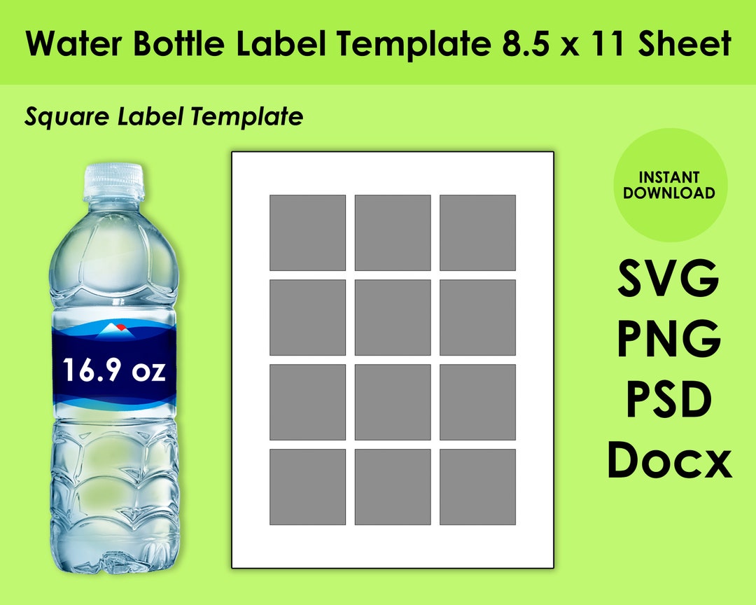 Water Bottle Label Template Sheet SVG, PNG, PSD And Docx, 56% OFF