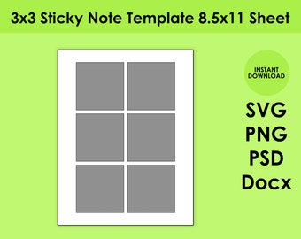 Sticky Note Template - Etsy