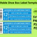 Shoe Box Label Template 8.5x11 Sheet PDF, PNG, PSD and Svg - Etsy