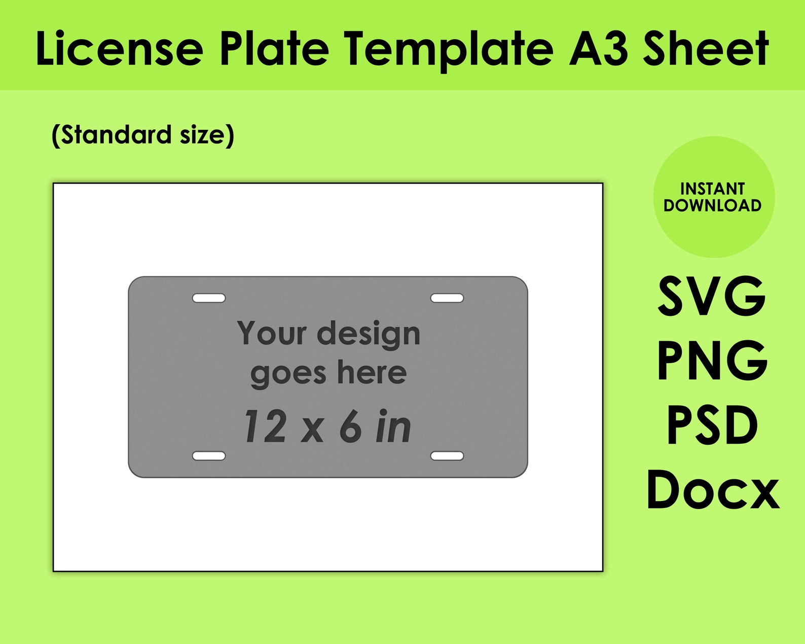 Car License Plate Template for Sublimation SVG, PNG, PSD and Docx - Etsy