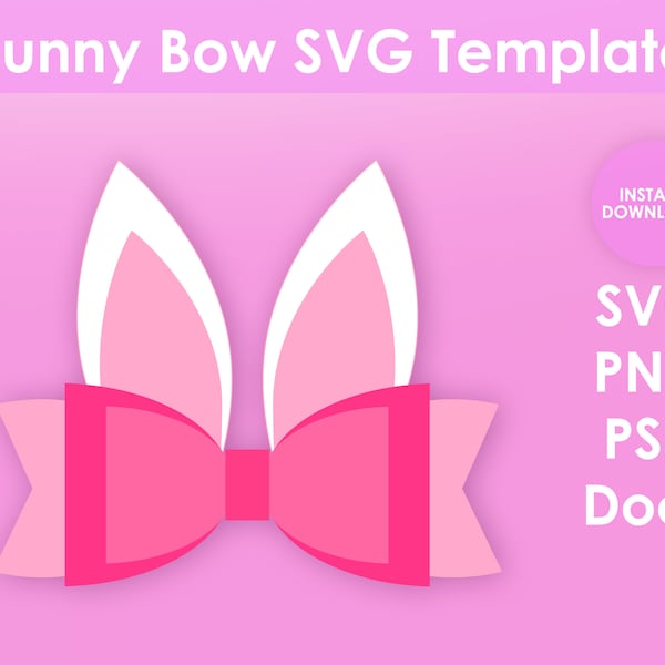 Bow Bunny Svg - Etsy