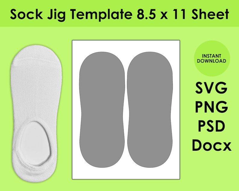 Sock Jig Template 8.5x11 Sheet SVG, PNG, PSD and Docx - Etsy