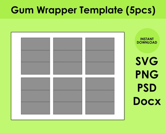5pcs Gum Wrapper Template 8.5x11 Sheet SVG PNG PSD and Docx - Etsy