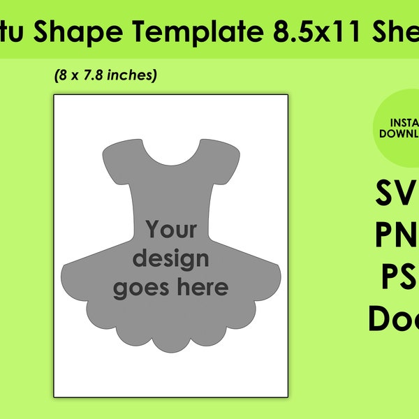 Tutu Template - Etsy