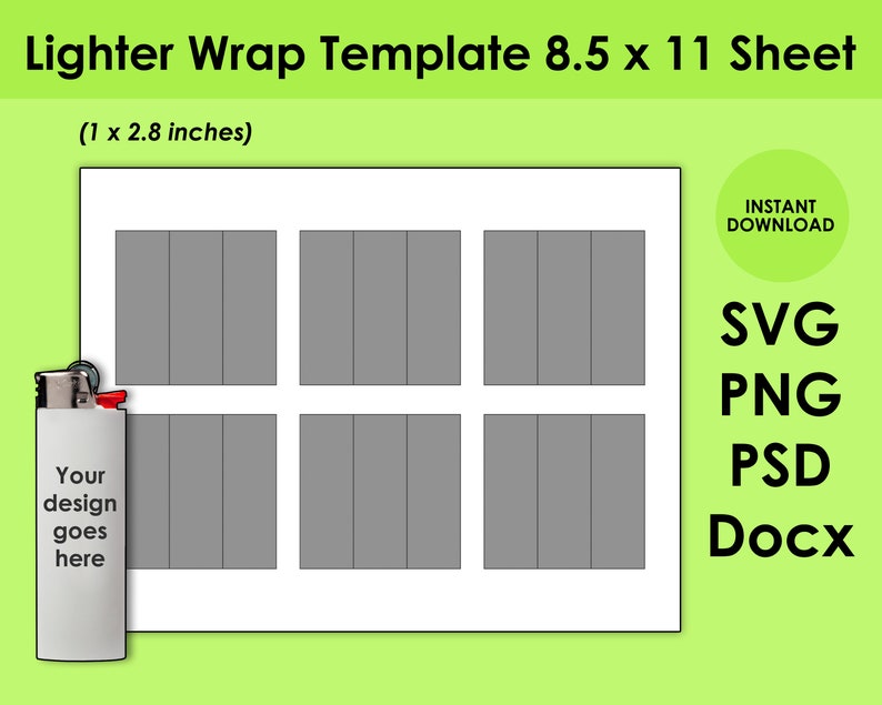 Bic Lighter Wrap Template