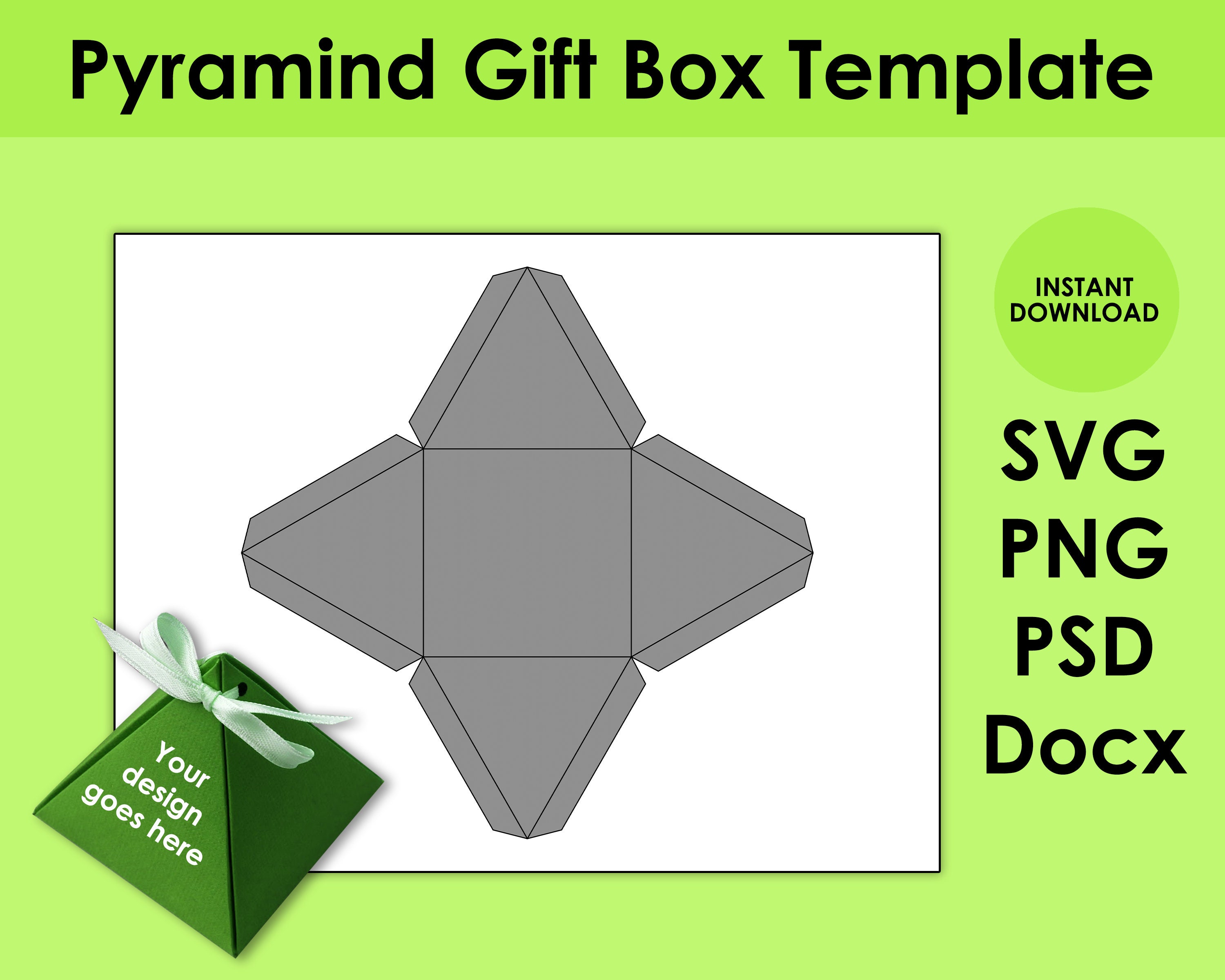 Pyramind Box Svg Template Png Psd And Docx 8 5x11 Sheet Etsy Uk