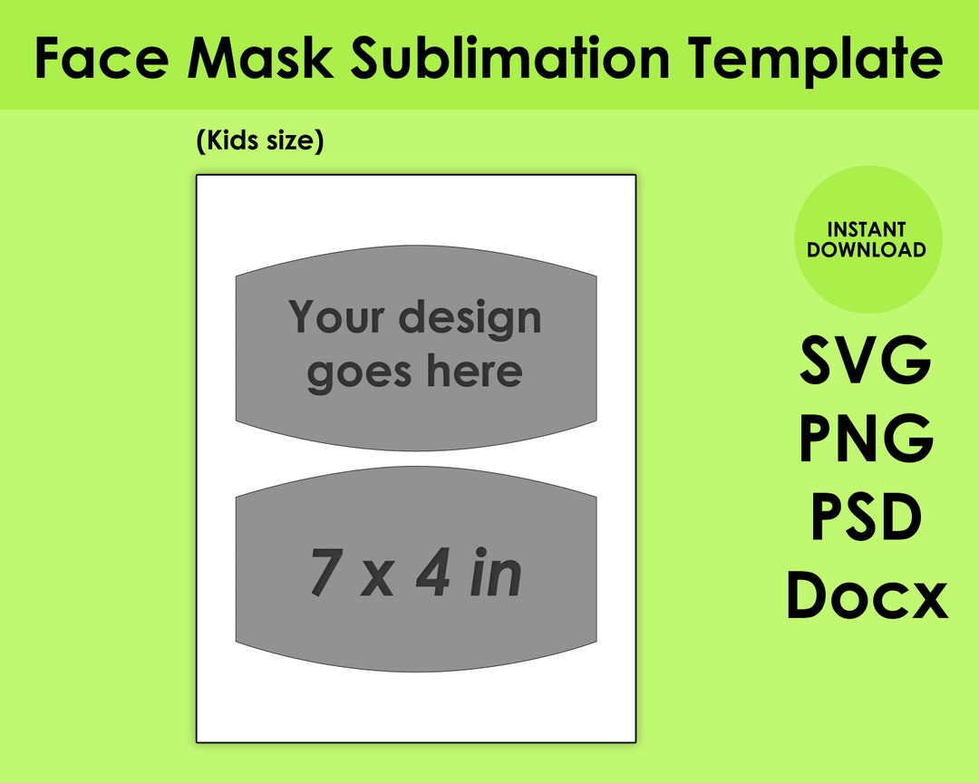 Face Mask Sublimation Template 8.5x11 Sheet SVG, PNG, PSD and Docx - Etsy