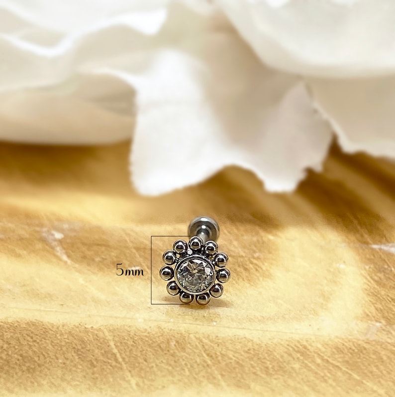 Implant Grade Titanium Flower Top With CZ Threadless Push in - Etsy