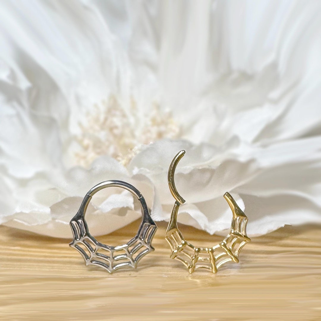 16G Implant Grade Titanium Spider Web Hinged Segment Ring - Etsy