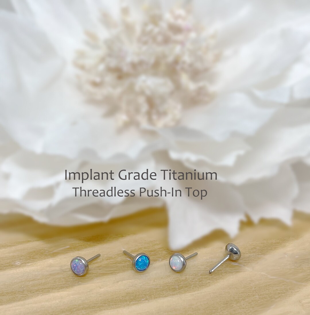 Implant Grade Titanium Threadless Push in Top Opal - Etsy