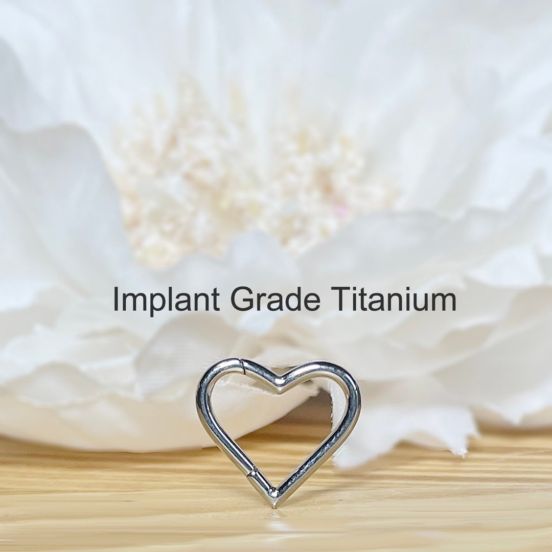 18G 16G Implant Grade Titanium Heart Hinged Segment Hoop - Etsy