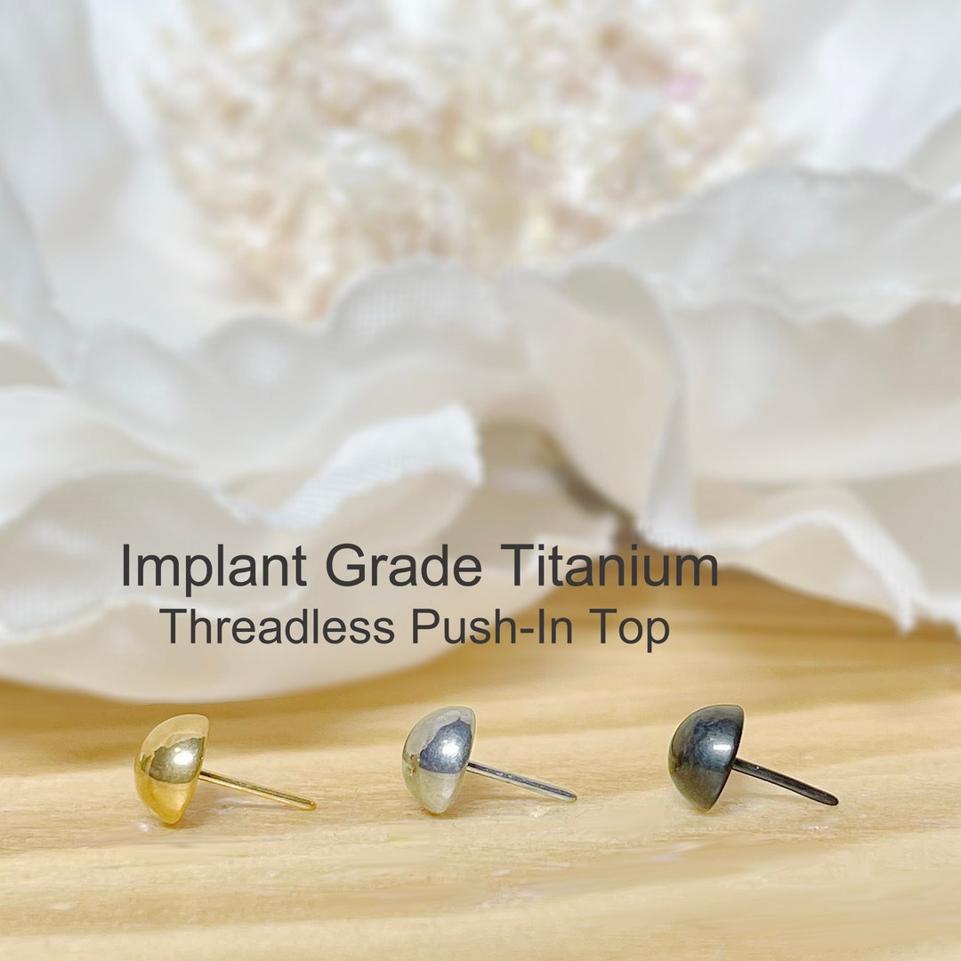 Implant Grade Titanium Threadless Push in Dome Top 3mm 4mm • Tragus ...