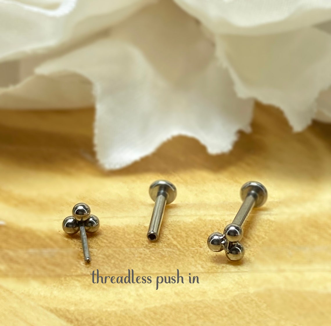 Implant Grade Titanium Threadless Push in Labret Flat Back - Etsy