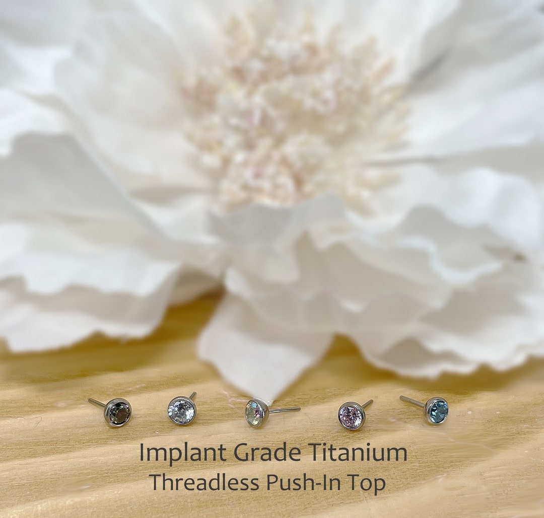 Implant Grade Titanium Threadless Push in Top CZ 1.5mm/2mm/2.5mm/3mm ...