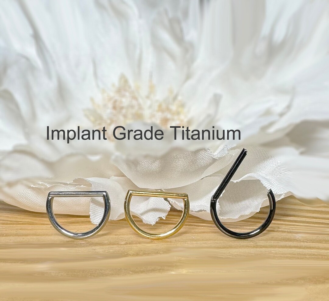 16G Titanium D-shaped Segment Hoop: Hinged Piercing Ring (single) - Etsy