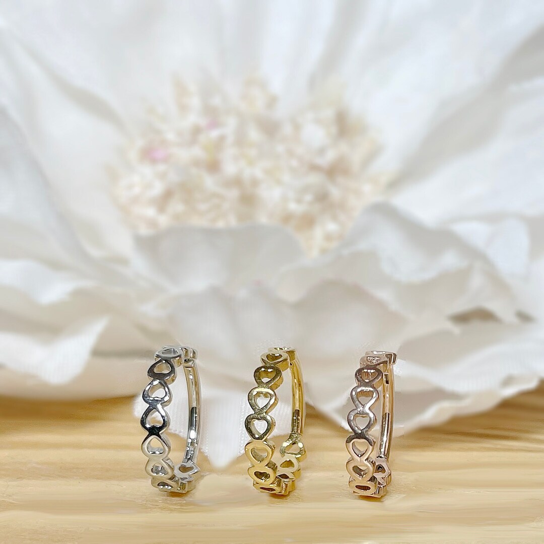 16G Heart Hinge Segment Hoop Gold Heart Segment Ring Cartilage Ear ALL ...