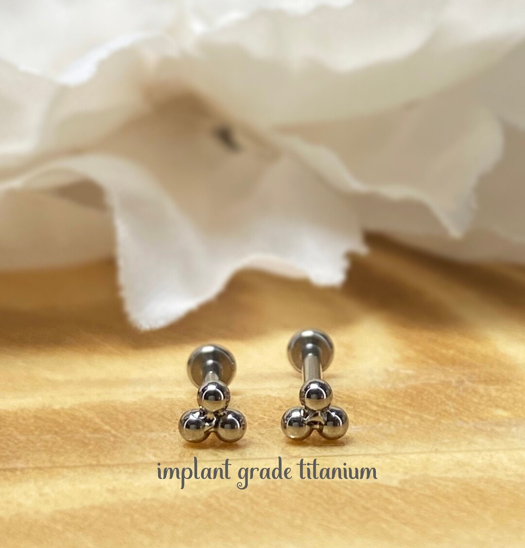 Implant Grade Titanium Threadless Push in Labret, Flat Back Studs ...