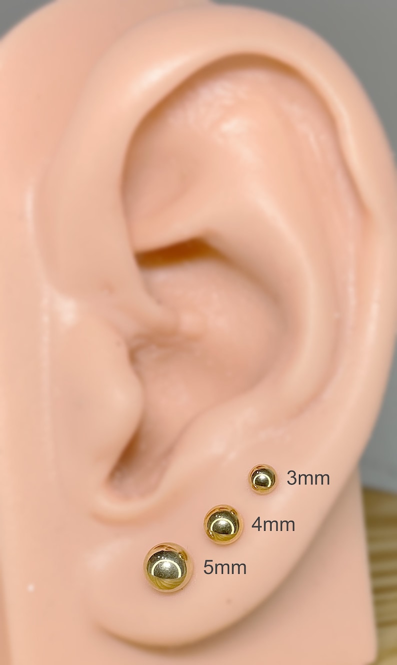 Pair of Gold Implant Grade Titanium Ball Stud Earrings - Etsy