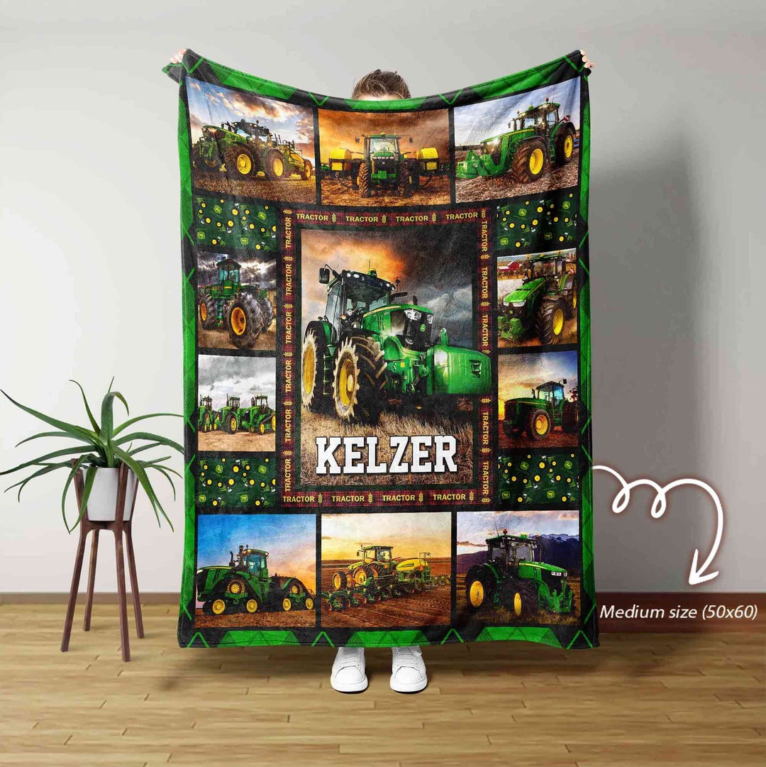 Custom Tractors Blanket, Custom Name Blanket, Truck Blanket, Blanket ...