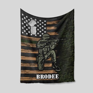 Custom US Military Soldier Blanket, Patriotic American, Army's Lover ...