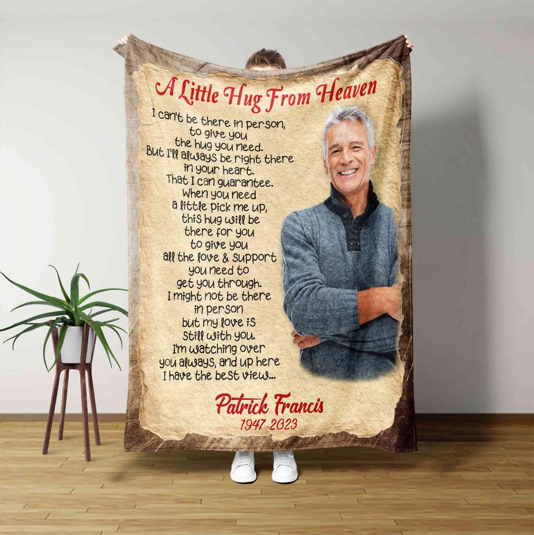 Personalized Memorial Blanket, A Little Hug From Heaven Blanket ...