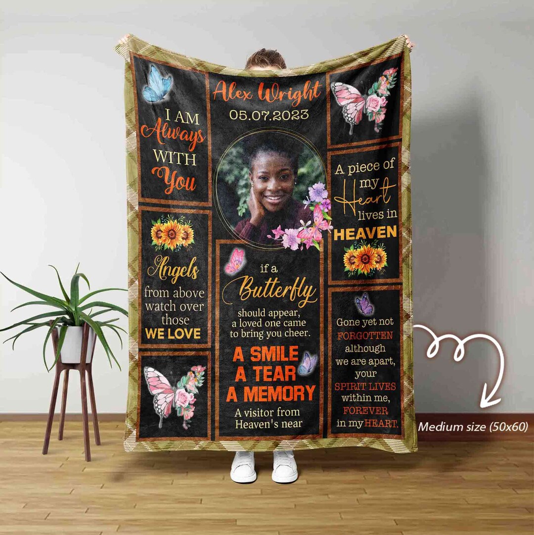 Personalized Memorial Blanket, Memorial Blanket, Custom Name Blanket ...