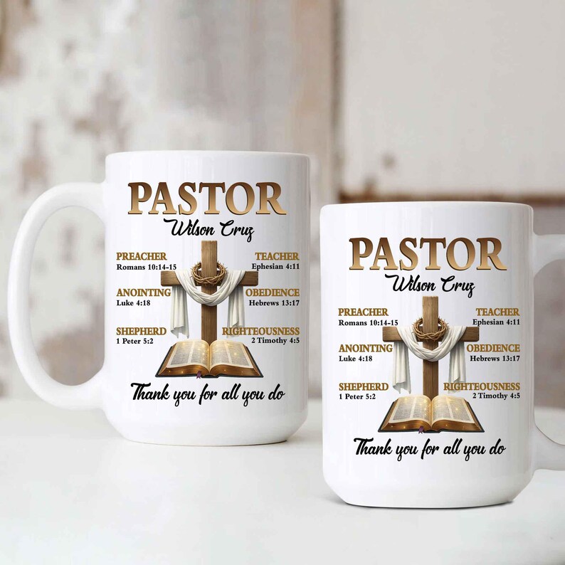 Personalized Pastor Appreciation Mug, Christian Gift, Thank You ...