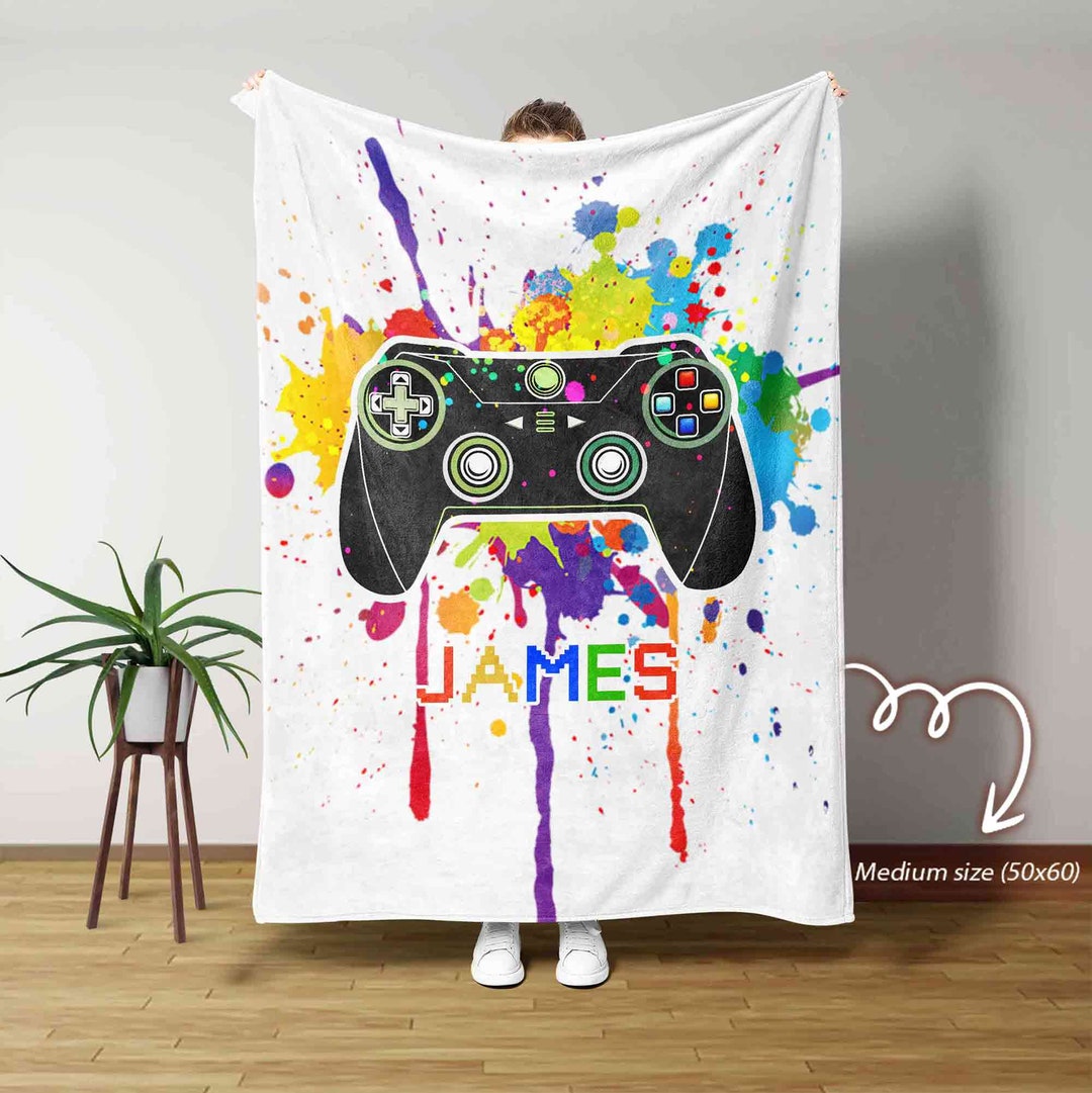 Personalized Gaming Blanket, Gaming Blanket, Video Game Blanket, Game ...