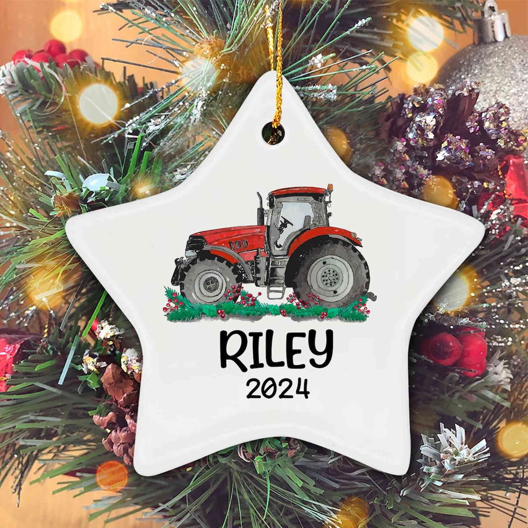 Personalized Tractor Ornament, Custom Name Ornament, Tractor Gift for ...