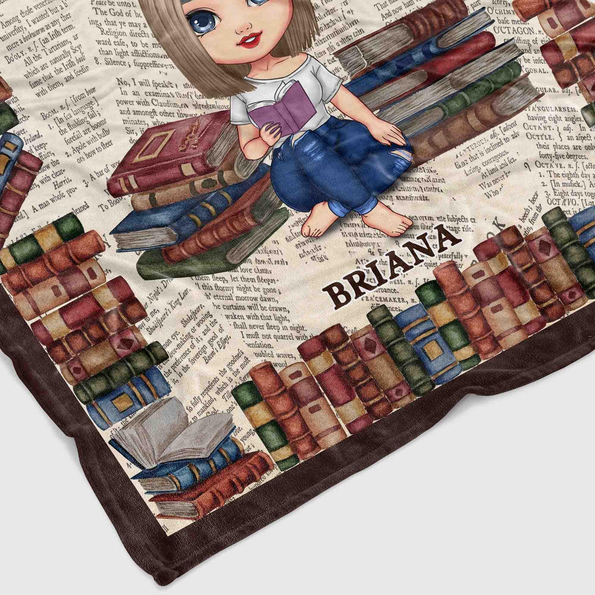 Custom Girl Reading Blanket, Cozy Reading Blanket, Gift for Readers ...