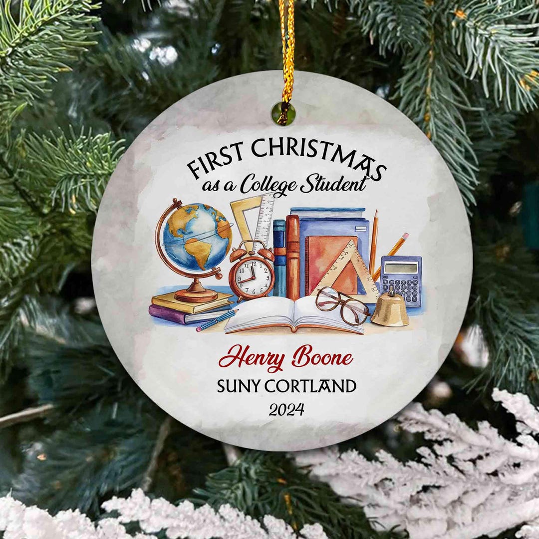 Personalized College Student Ornament, First Christmas as A College ...