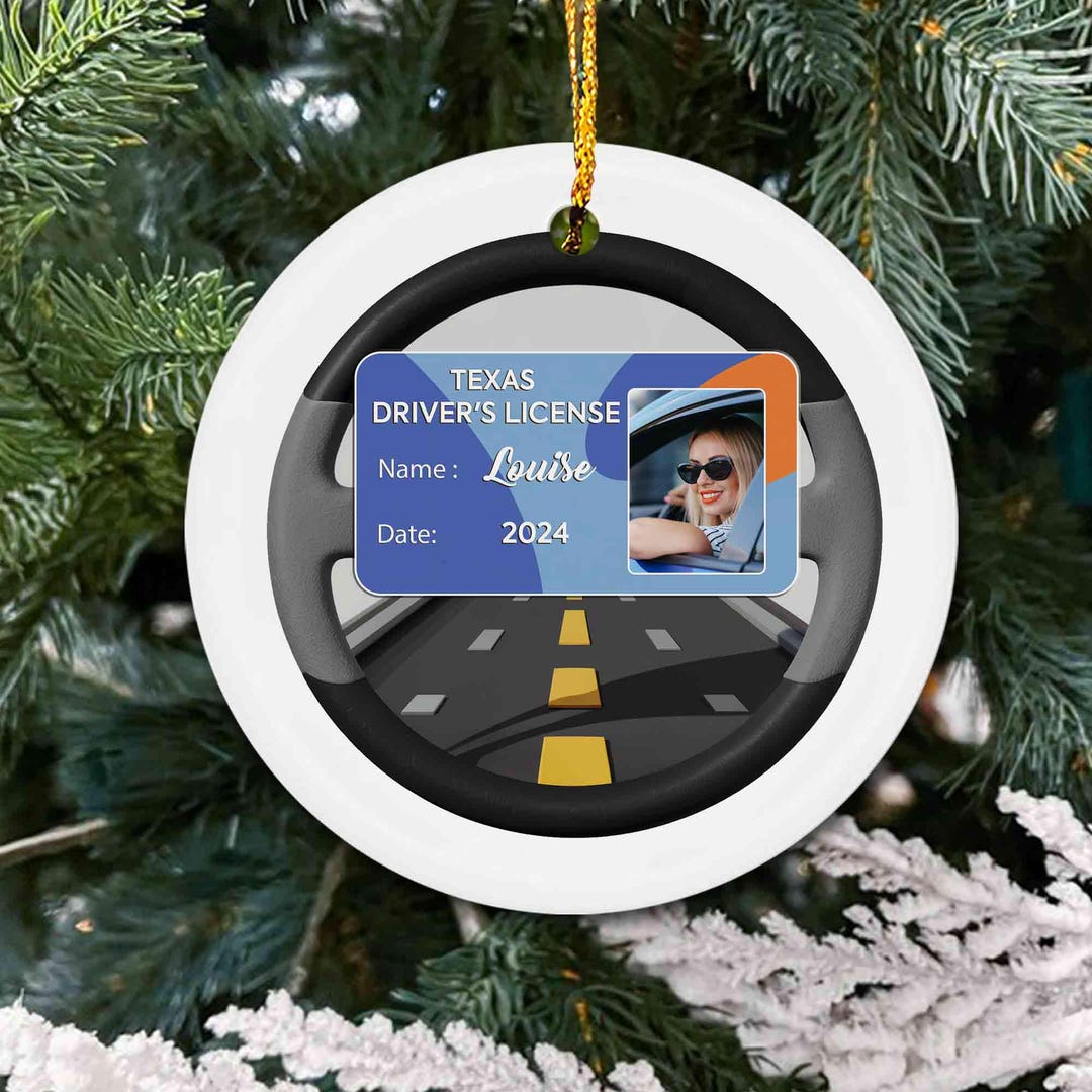 Personalized Driver’s License Ornament, New Driver Gift, Custom Photo ...