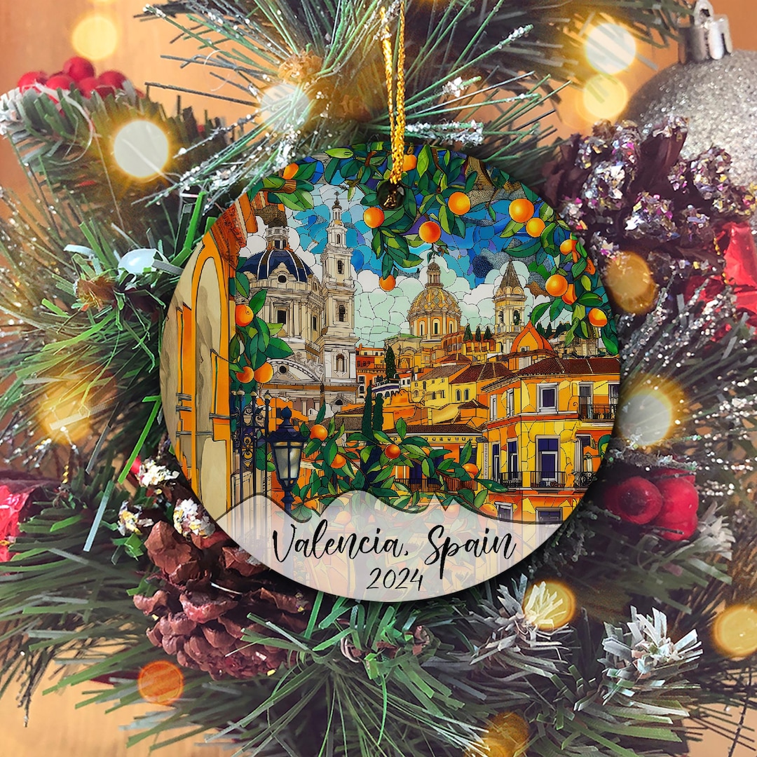 Personalized Spain Ornament, Valencia Spain Christmas Ornament, Spanish ...