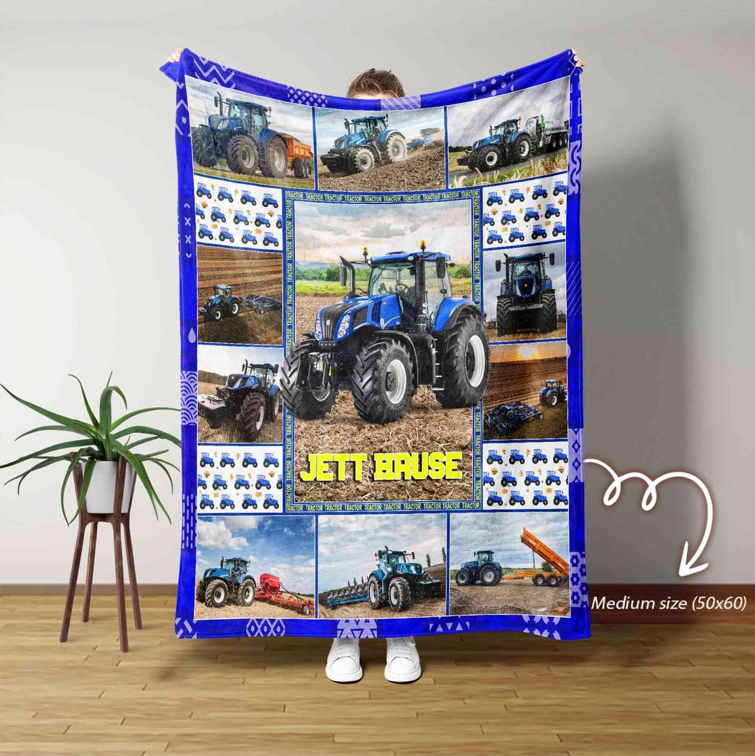 Tractor Blanket, Custom Tractors Blanket, Custom Name Blanket, Truck ...