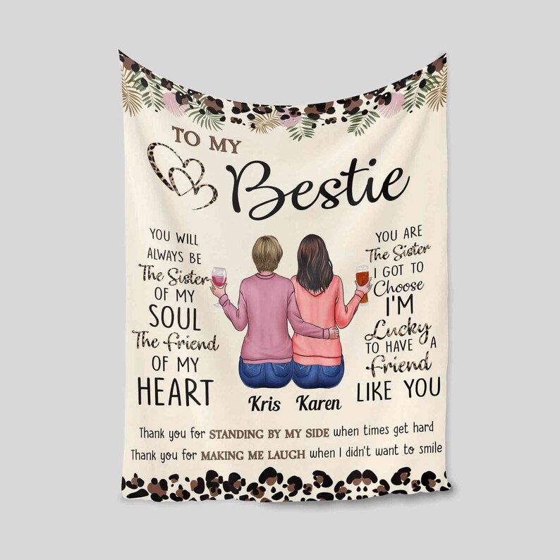 Personalized Bestie Blanket, to My Bestie Blanket, Best Friend Blanket ...