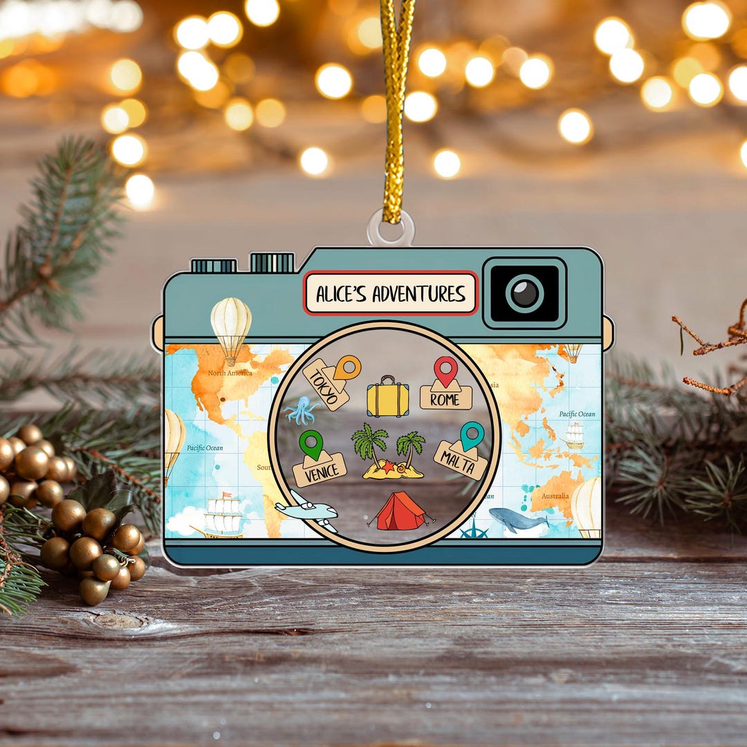 Personalized Travel Adventure Acrylic Ornament, Traveling Acrylic ...