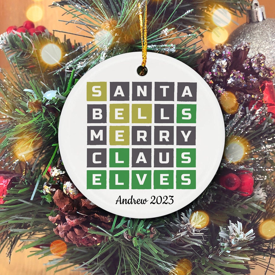 Wordle Christmas Ornament, Wordle Elves Ornament, Merry Word Ornament ...