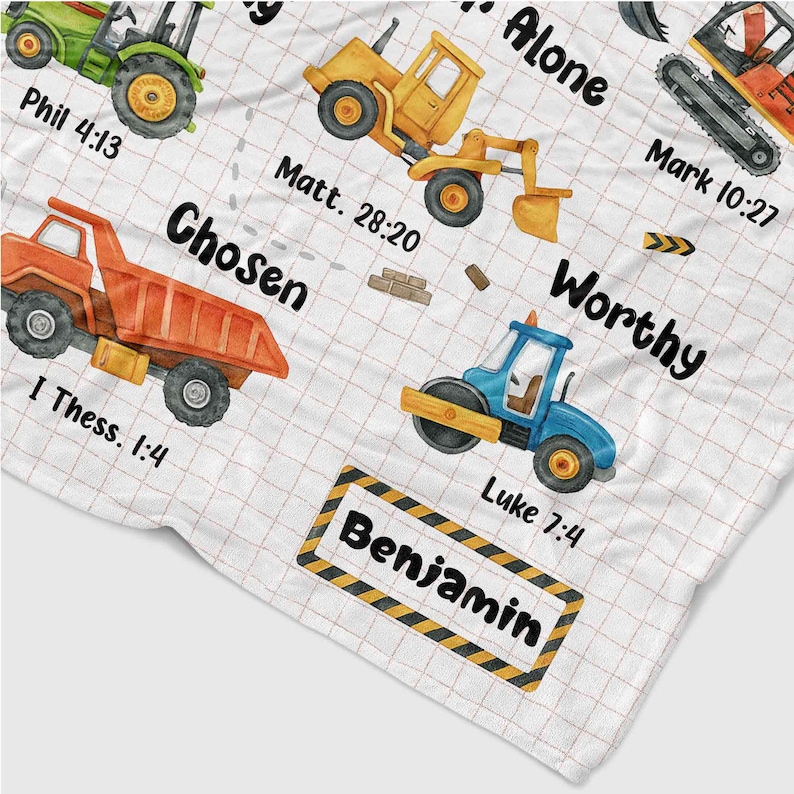 Personalized God Says I Am Blanket for Boy, Christian Construction ...