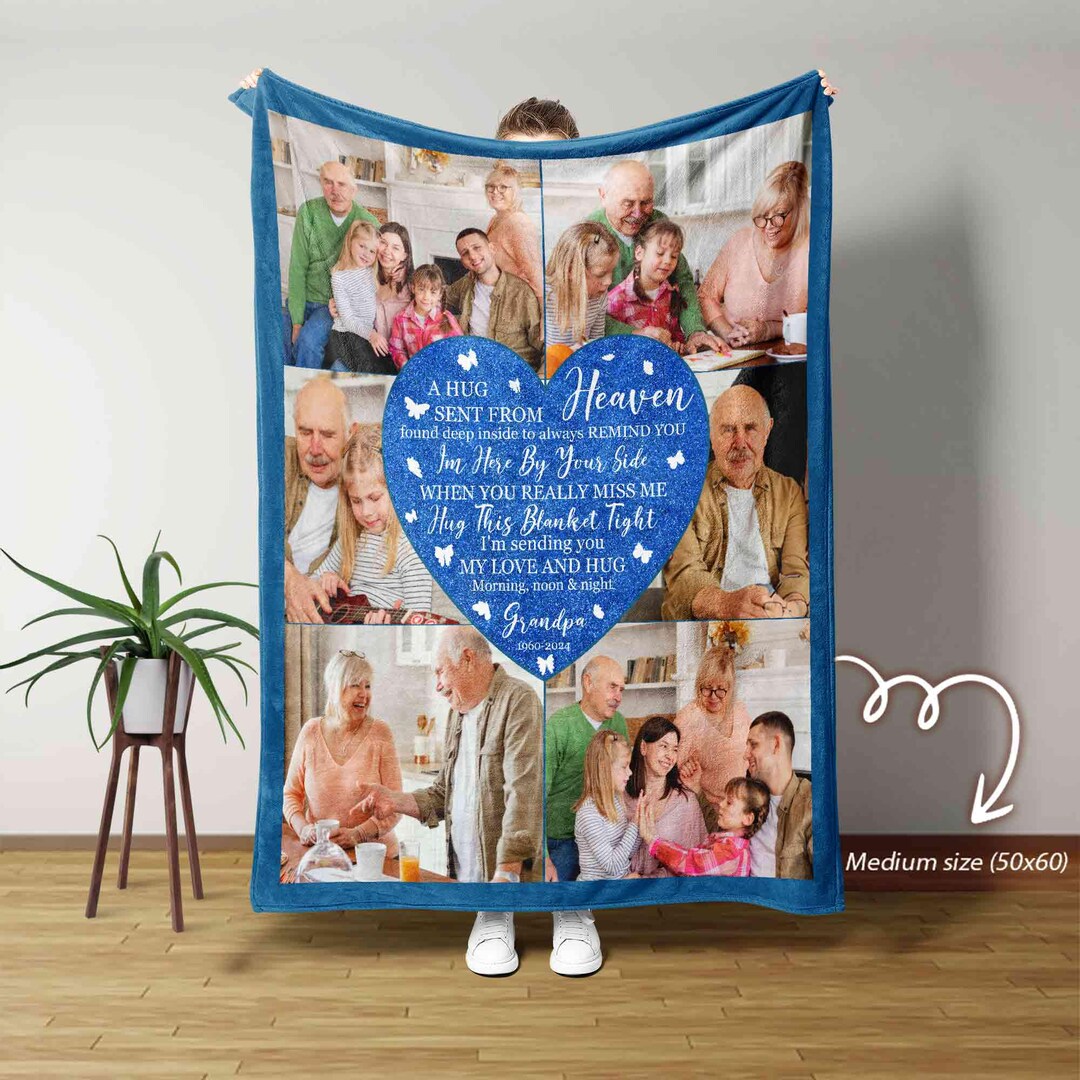 Personalized Memorial Blanket, A Hug Sent From Heaven Blanket, Custom ...