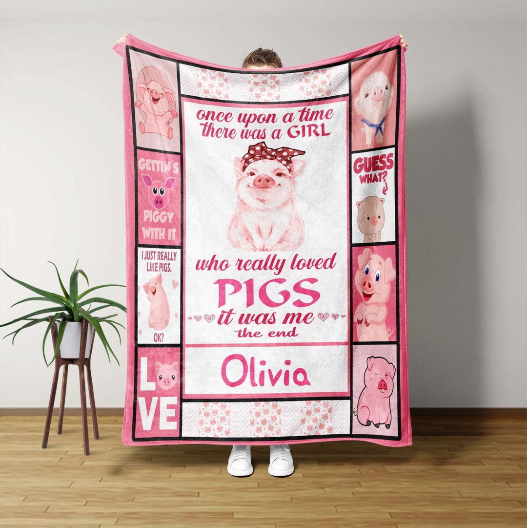 Cute Pig Blanket, Pink Pig Blanket, Funny Pigs Blanket, Blanket for ...