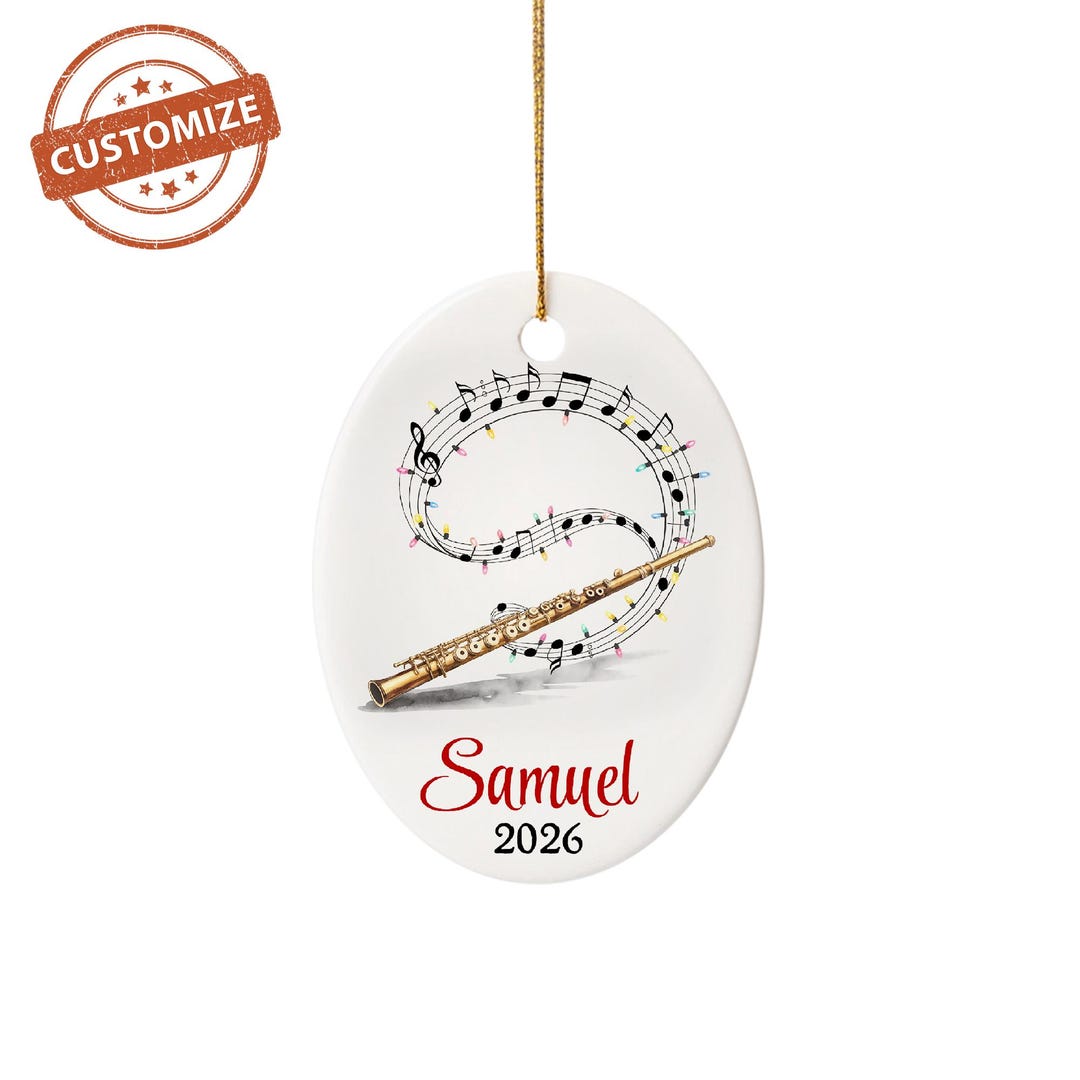 Personalized Flute Ornament, Flute Player Christmas Ornament, Flute ...