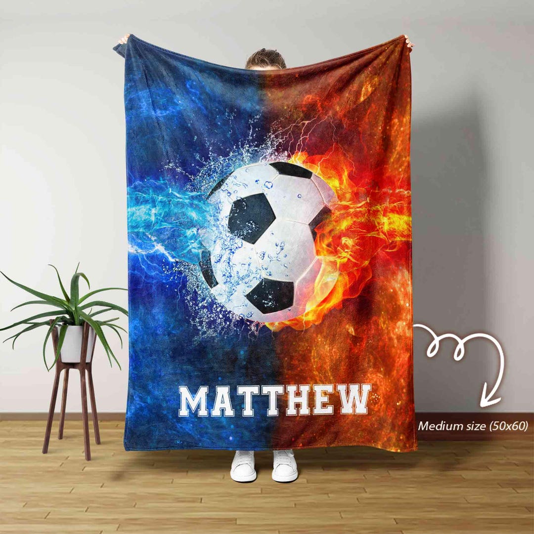 Personalized Soccer Blanket, Football Blanket, Soccer Lover Blanket ...