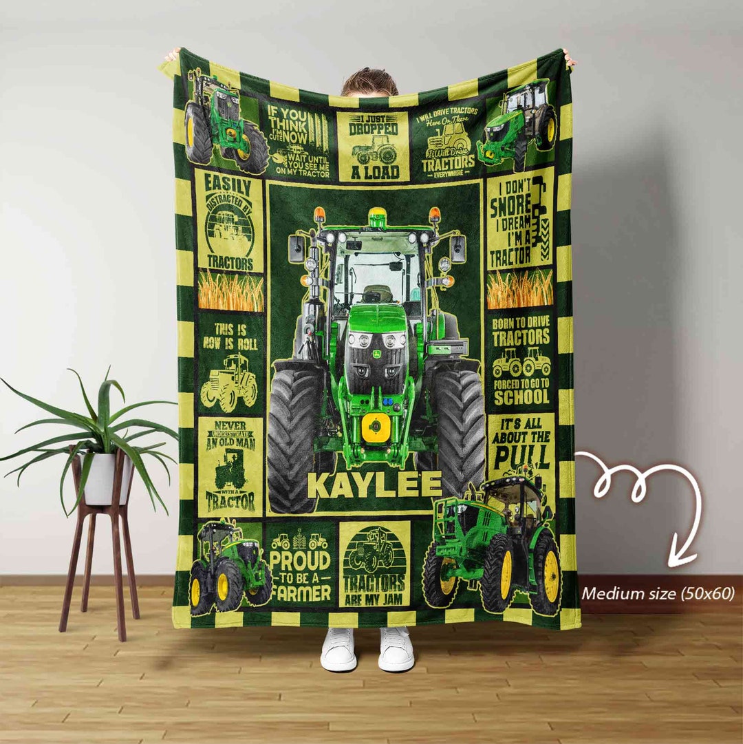 Tractor Blanket, Custom Tractors Blanket, Custom Name Blanket, Truck ...