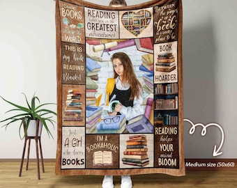 Personalized Book Lovers Throw Blanket for Reader, Bookworm, Book ...