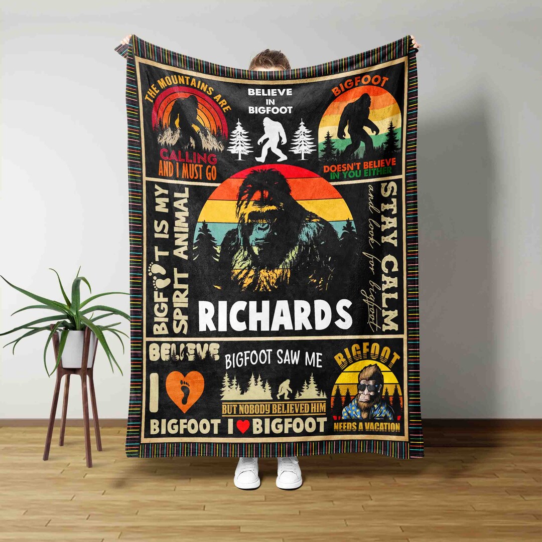 Bigfoot is My Spirit Animal Blanket, Bigfoot Blanket, Sasquatch Blanket ...